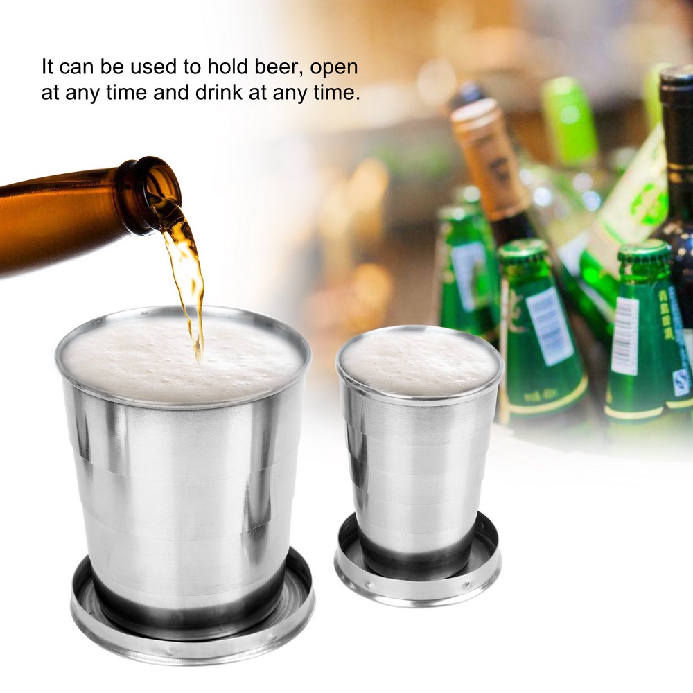 Stainless Steel Folding Cup Retractable Telescopic Collapsible Cups ...