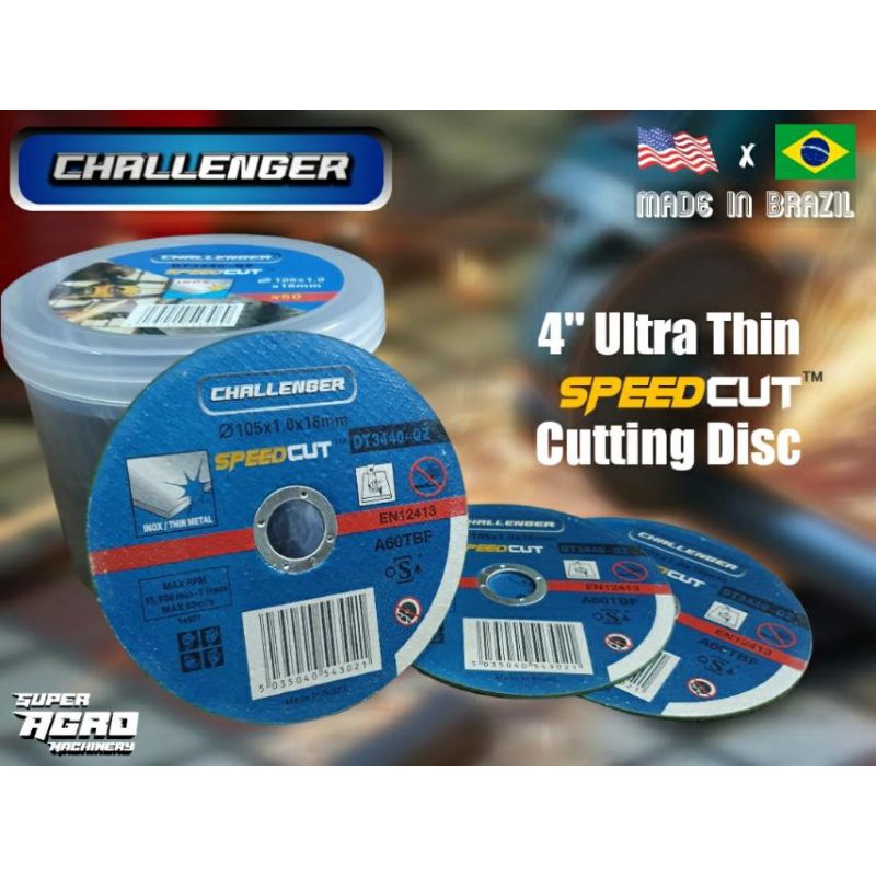 Challenger Ultra Thin Speed Cut Cutting Disc 4" (50PCS) | Shopee ...