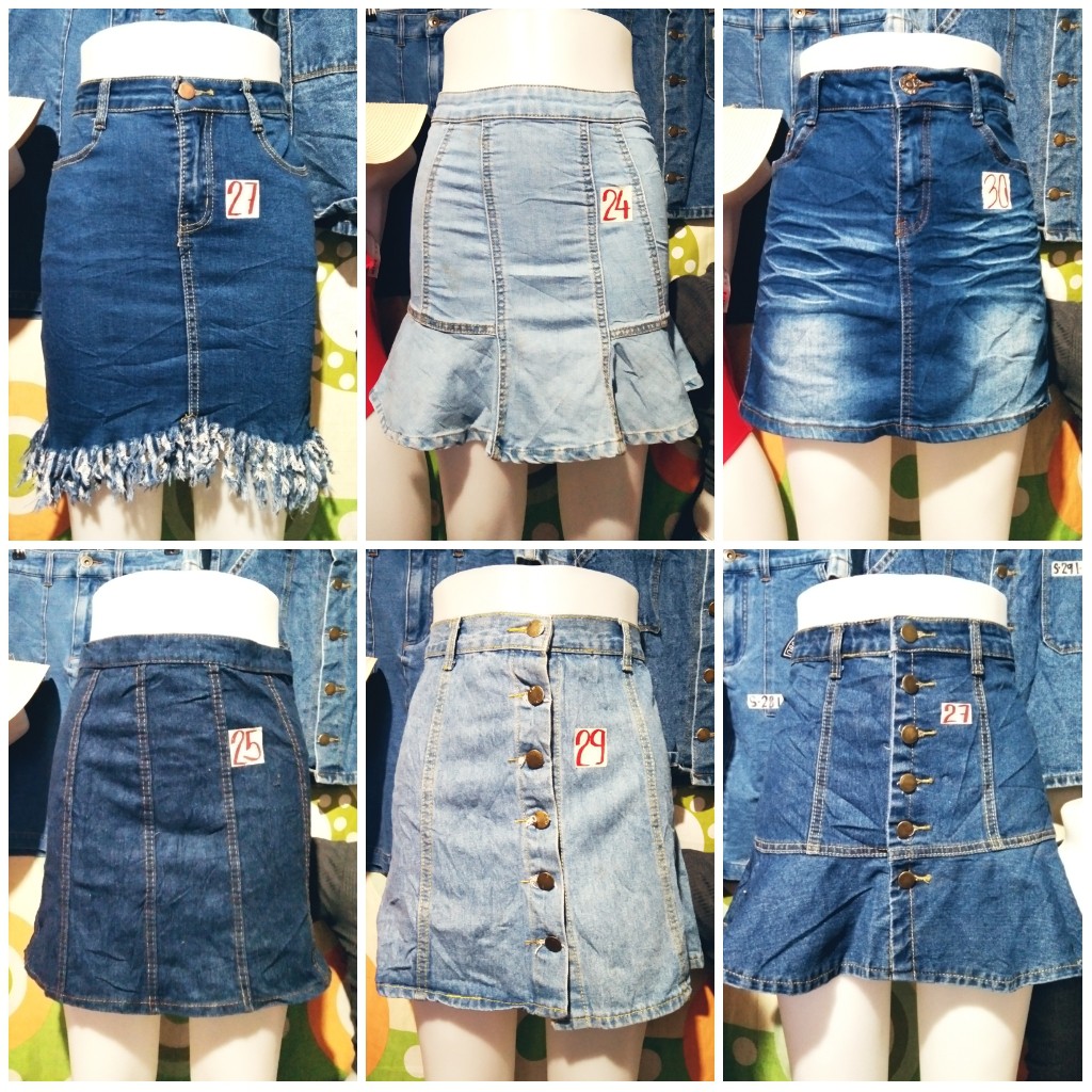 Denim skirt / Hi-Waist skirt / Palda Maong | Shopee Philippines