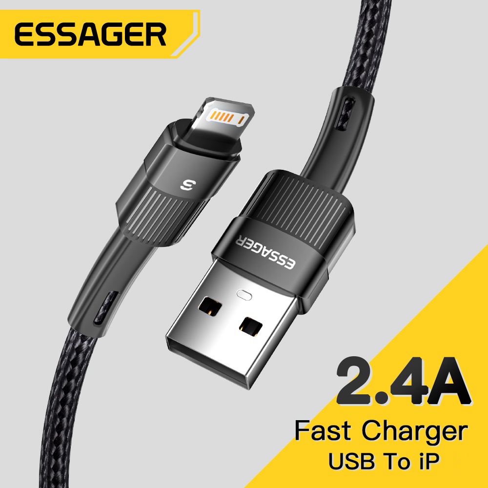 Essager USB Cable For iP 12 11 Pro Max X 8 Plus Cable 2.4A Fast ...
