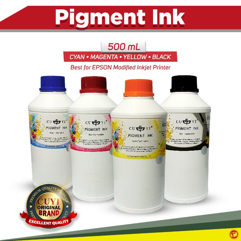 500ML CUYI Pigment Ink for Inkjet Printer (4Color) | Shopee Philippines