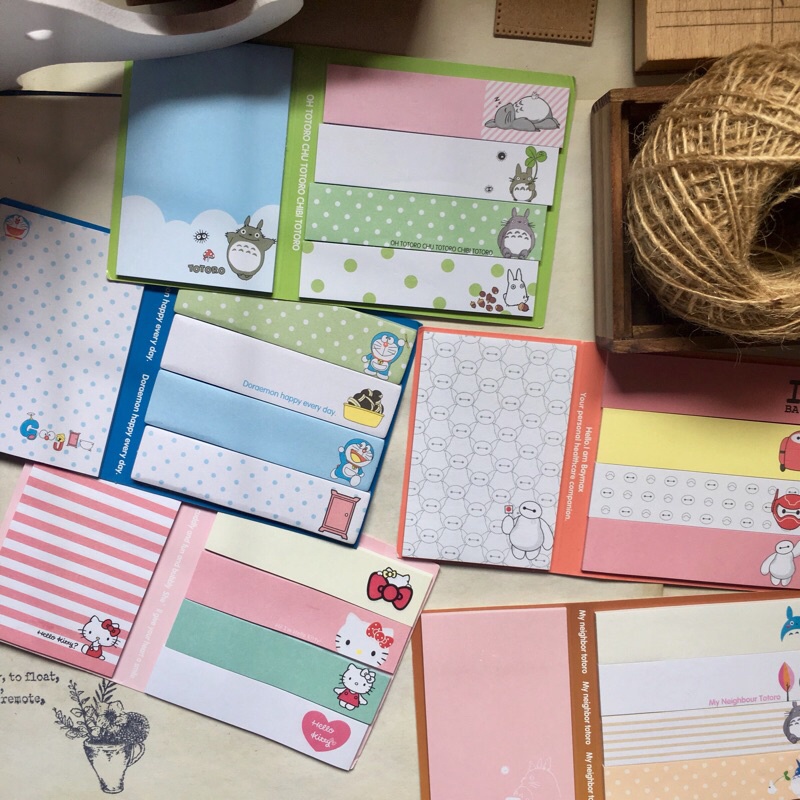 100 sheets Kawaii cartoon character notepads for reminders, notes, memo ...