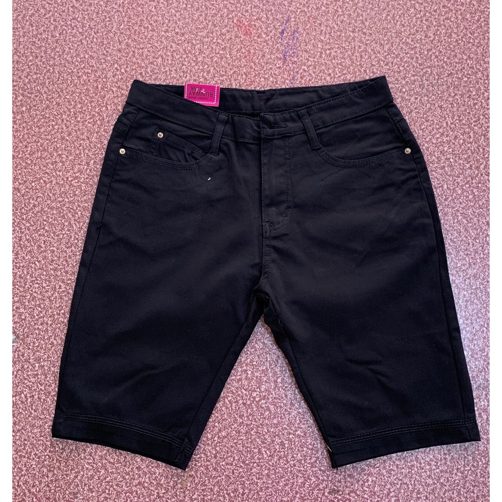 plus size Big size Classic Skinny pedal denim/High Waist Short | Shopee ...