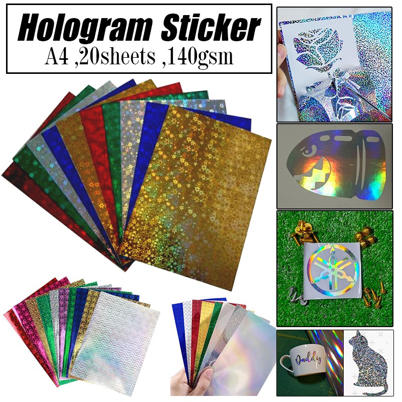 (10pcs)PVC Vinyl / Hologram Sticker A4 Size 140gsm | Shopee Philippines