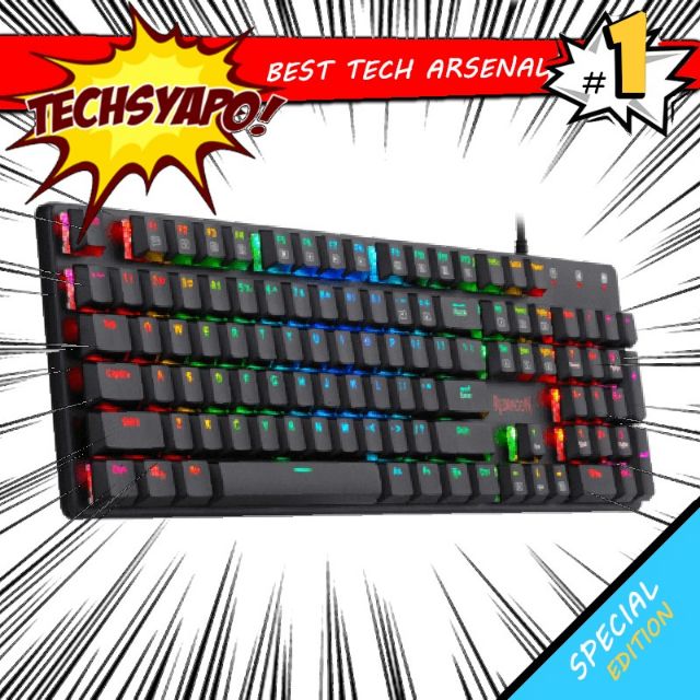 Redragon K589 Shrapnel RGB Backlit Low Profile Wired Mechanical Gaming ...