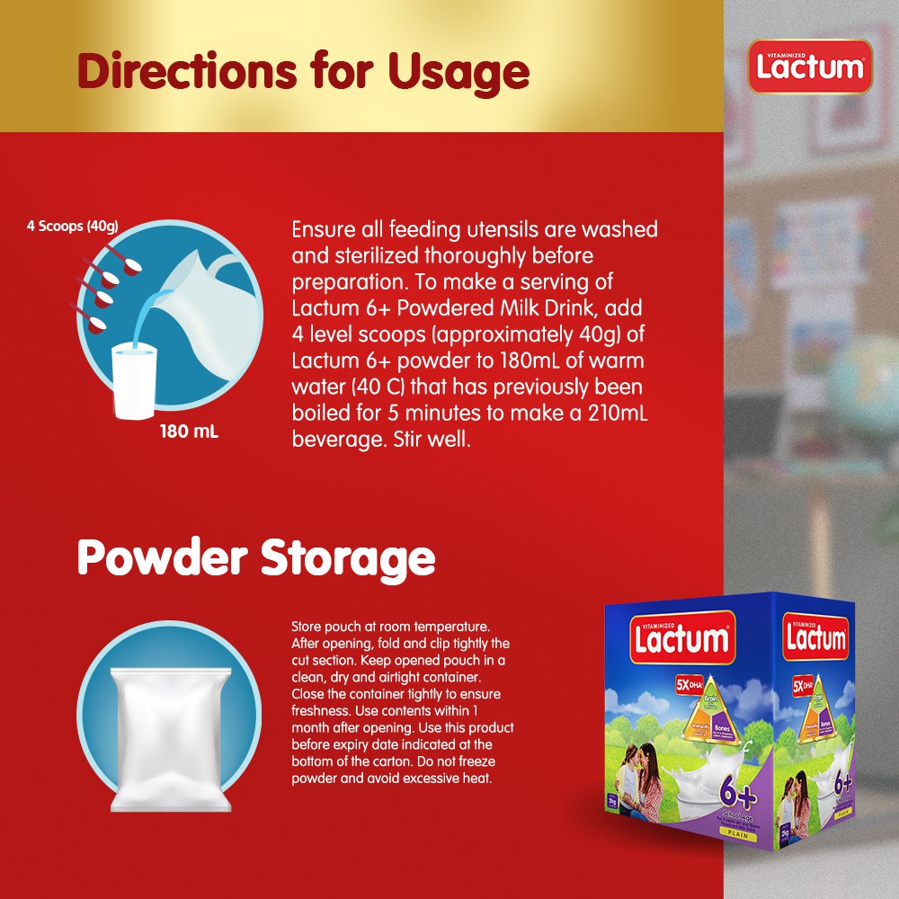 Lactum 6+ Plain 1.2kg Milk Drink for Children 6 Years Old and Above ...