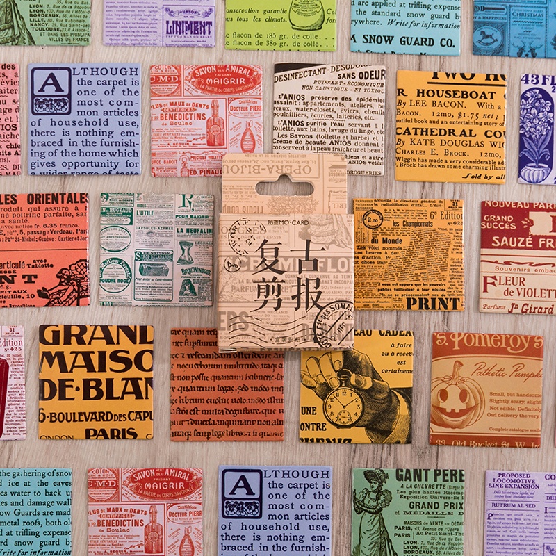 ENWEI 46 Pcs Vintage Newspaper Series Vintage Journal Stickers ...