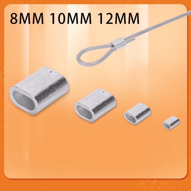 1 Piece 8mm-12mm Tube Cable Oval Sleeve Aluminum Crimping Steel Wire ...