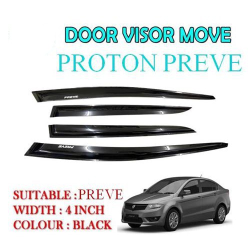 Proton Preve Door Visor Move Wind Deflector (4PCS) | Shopee Philippines