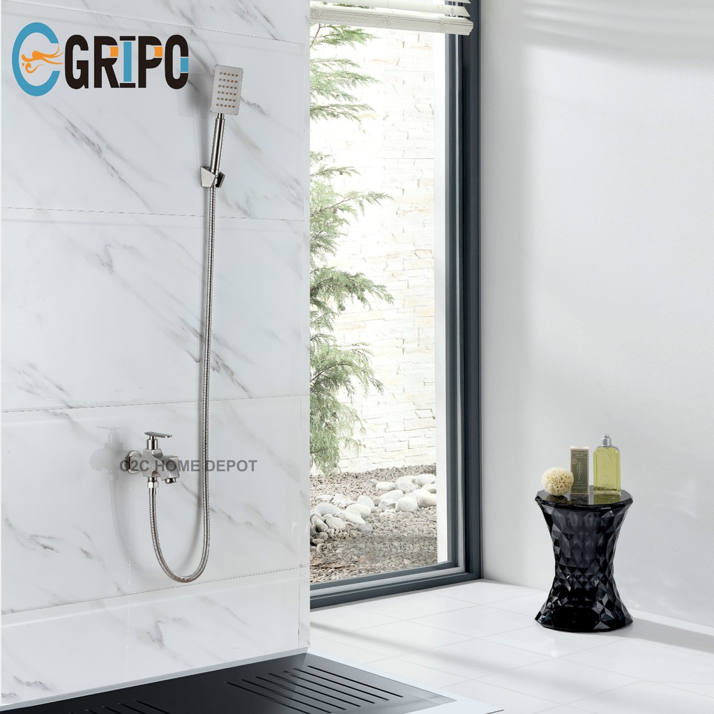 GRIPO NEW sus304 stainless HIGH END Square type 2 way shower set 4 in 1 ...