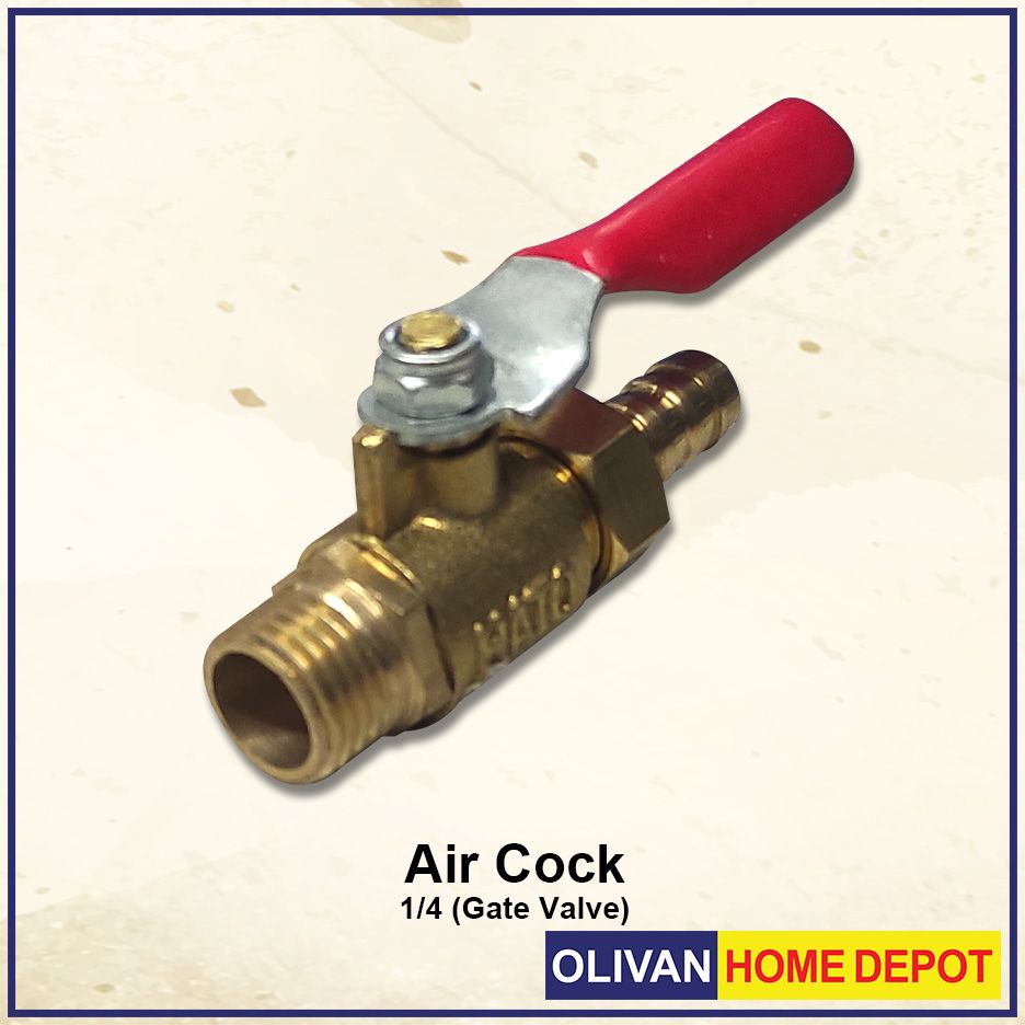 Brass Air Cock Gate Valve with Tail Piece for Air Compressor 1/4 inches ...