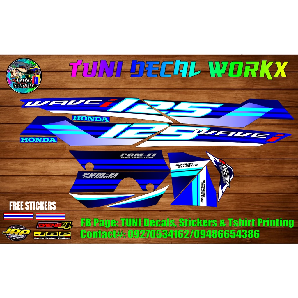 HONDA WAVE i 125 STOCK DECALS (10 COLORS) W/ FREEBIES | Shopee Philippines