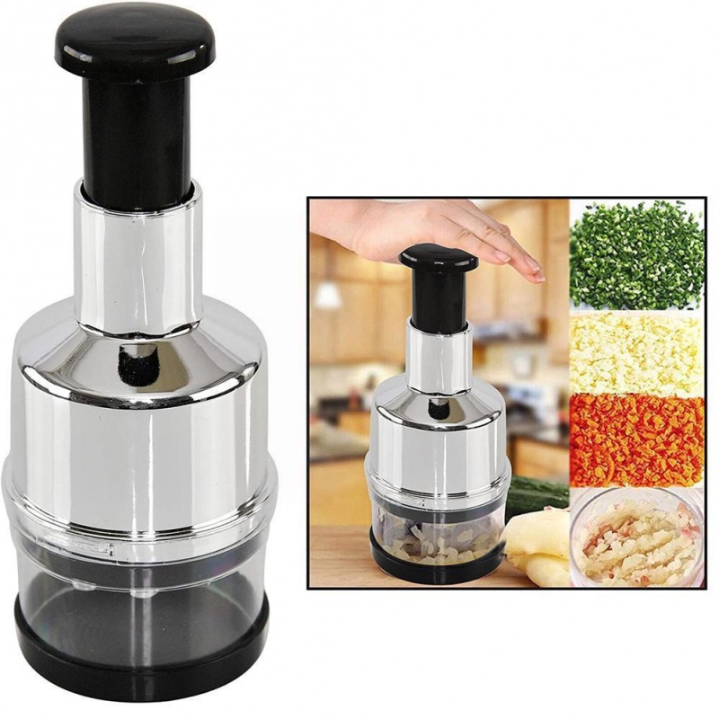 Food Crusher Vegetable Chopper And Dicer Manual Cover Mincer Hand ...