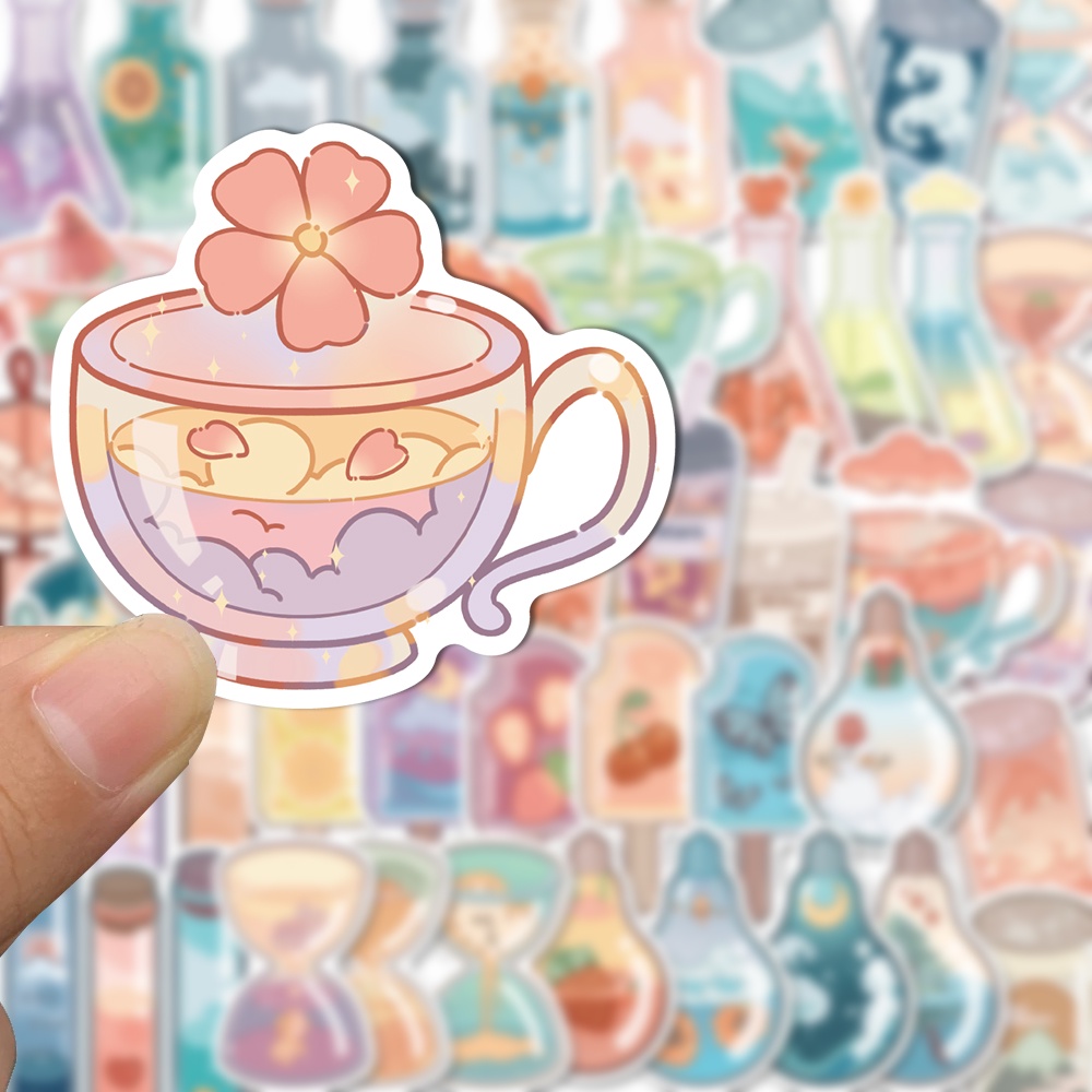 50pcs Exquisite Cartoon Drink Bottle Stickers Laptop Mobile Phone Cute ...