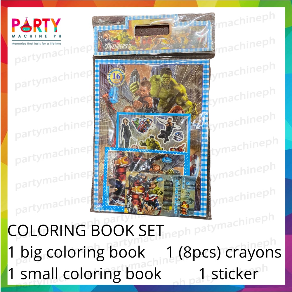Avengers Coloring Book Set / Kids Coloring Book with Crayons and ...
