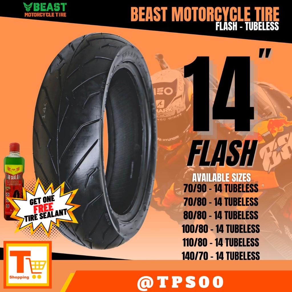 BEAST TUBELESS TIRE FLASH by 14 (9414) | Shopee Philippines