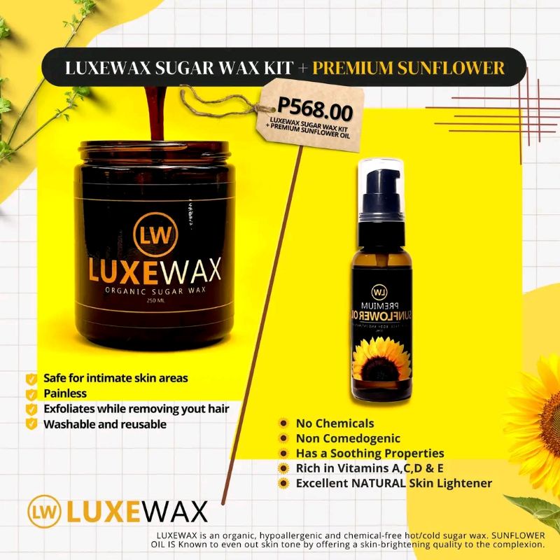 LUXEWAX Organic Sugar Wax & Premium Sunflower Oil | Shopee Philippines