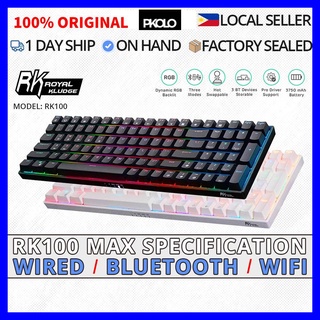 RK ROYAL KLUDGE RK100 100-key Wired/Bluetooth/2.4G Wireless Mechanical ...