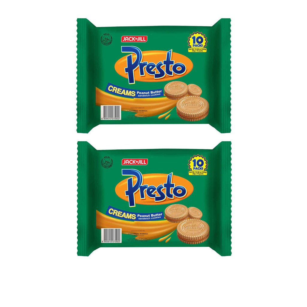 PRESTO Creams Peanut Butter Cookies 30g x 10 x 2 packs | Shopee Philippines