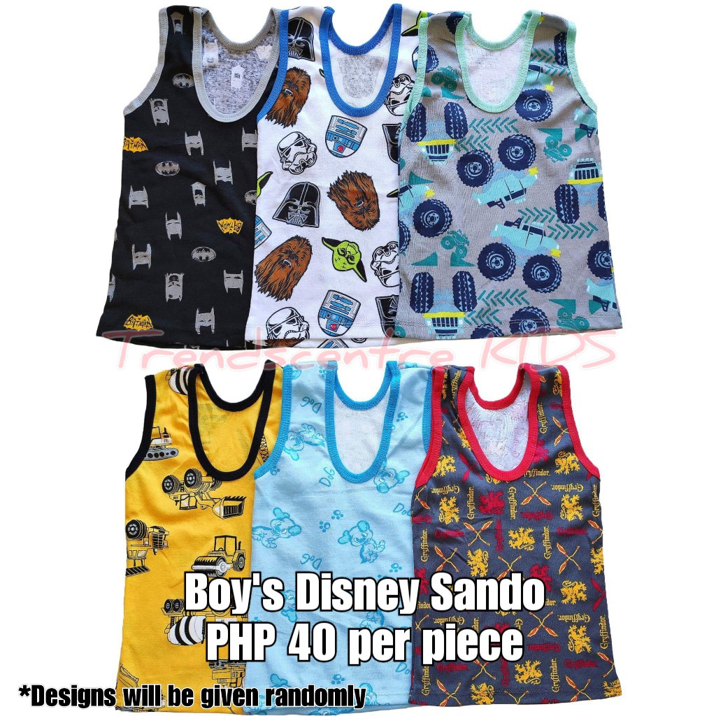 Boy Cute Character Printed Sando Tank Top Cotton Boys Good Quality ...