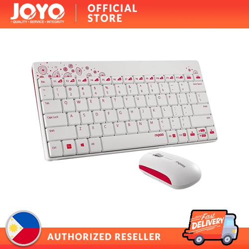 RAPOO 8000 MULTI-MODE MINI KB & MOUSE WIRELESS DESKTOP COMBO (WHITE ...