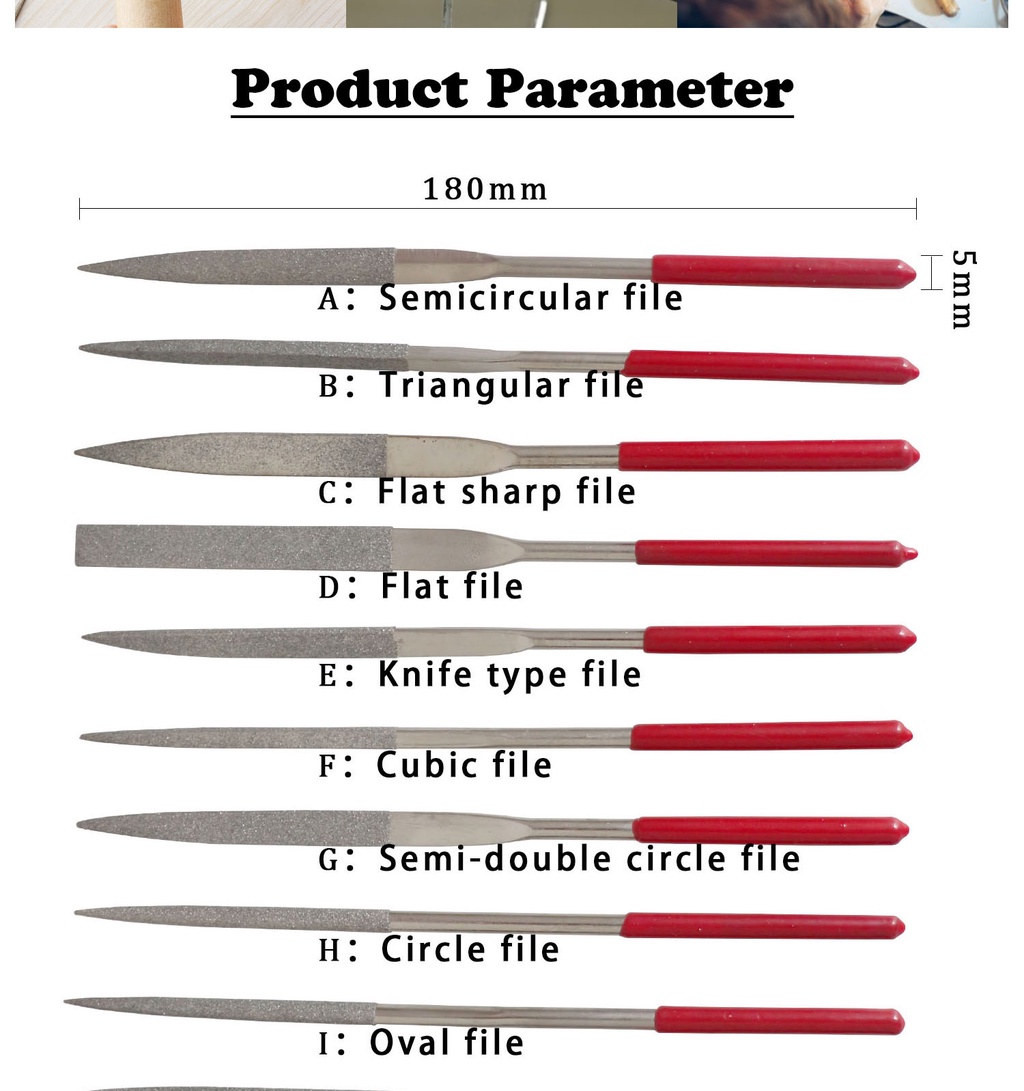 Electroplated Metal File Tools Set Hand File for Metal Glass Stone ...