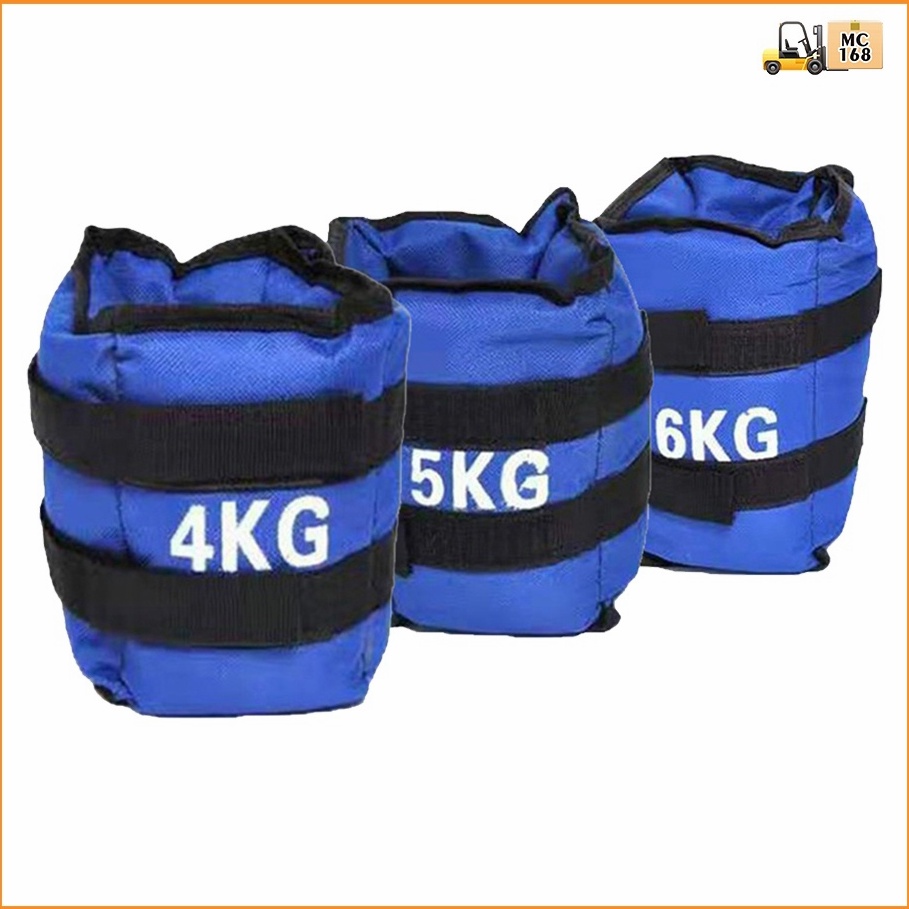 4kg-6kg Adjustable Leg Ankle Wrist Iron Sand Bag Pair Weights Strap ...