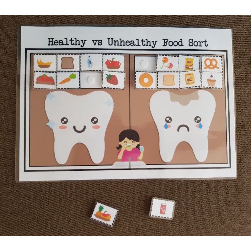 HEALTHY AND UNHEALTHY FOOD SORTING ACTIVITY LAMINATED WITH VELCRO ...