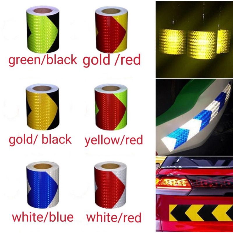 Car Reflective Strip Reflector Sticker Film Tape Warning Arrow Mark ...