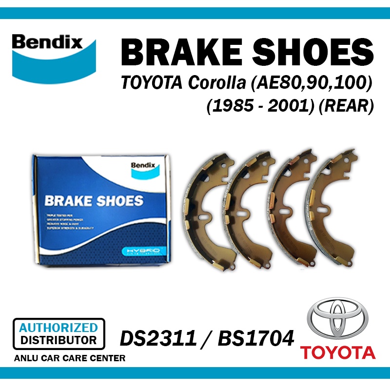 BENDIX BRAKE SHOES DS2311 / BS1704 TOYOTA Corolla (AE80,90,100) (1985 - 2001) (REAR) | Shopee ...