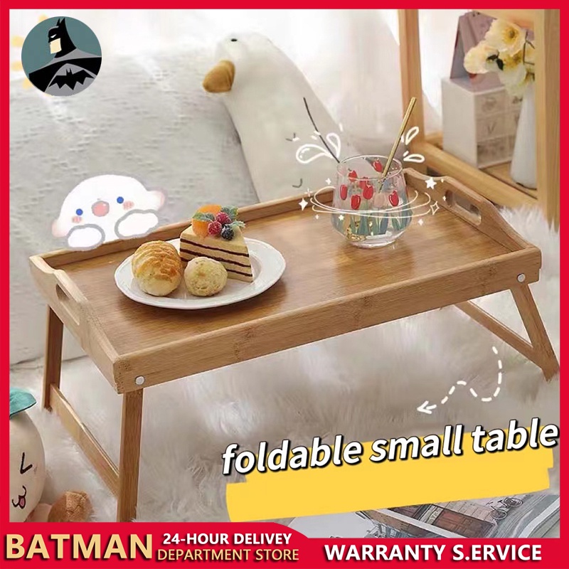 ins wind bed small table foldable dining table desk lazy table wooden ...