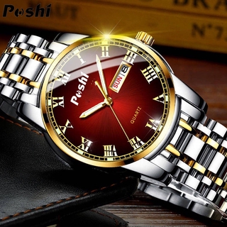 POSHI Men's Watch Fashion Original Waterproof Casual Luminous Date ...