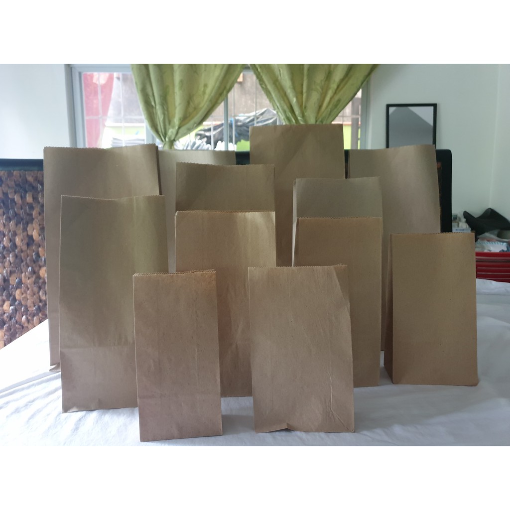 (#1-#12) 100 PCS Brown Paper Bag / Kraft Bag SUPOT | Shopee Philippines