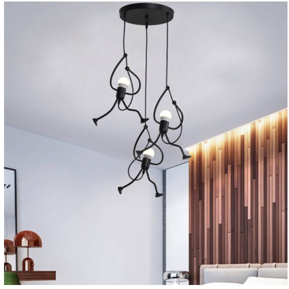 Human shaped lamp modern living room chandelier Nordic bedroom study ...