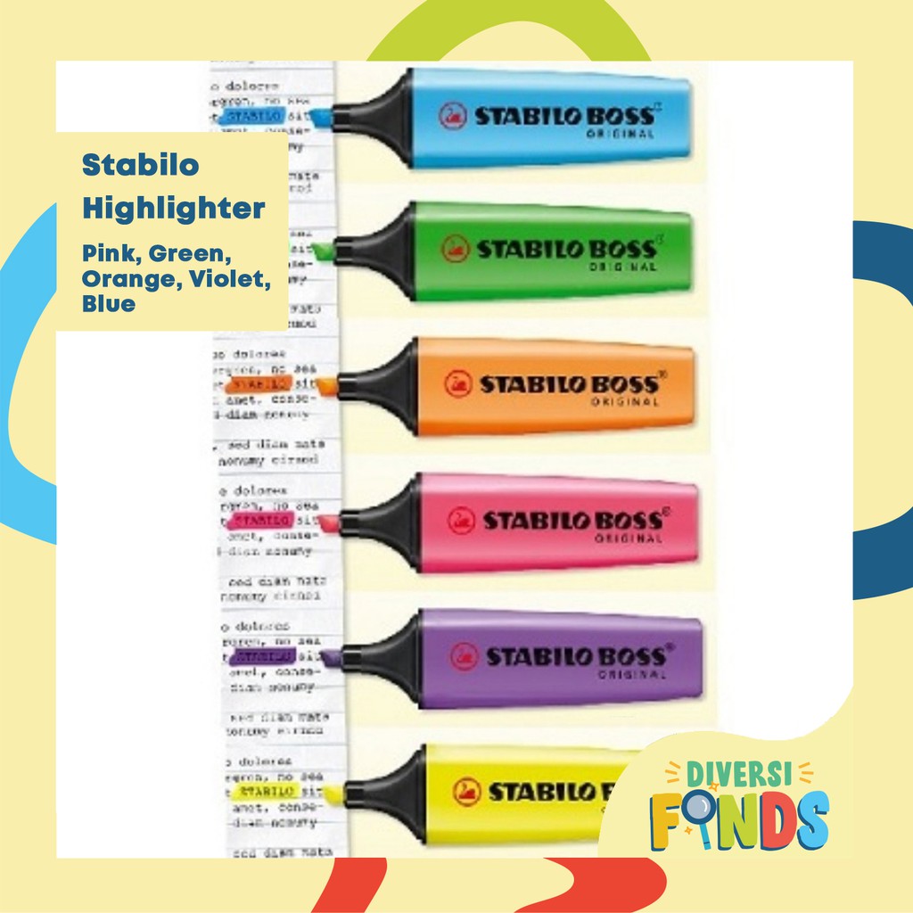 Stabilo Boss Original Highlighter in Regular Color or Stabilo boss Tube ...