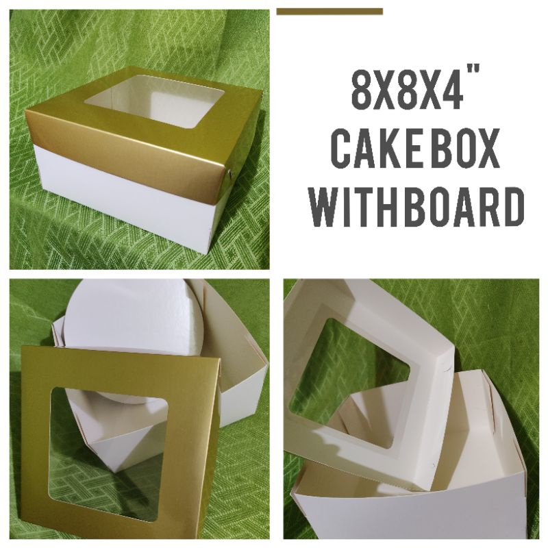 8x8x4" Cake Box With Board ( 5 sets ) | Shopee Philippines