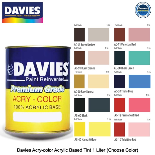 Davies Acry Color Acrylic Based Tint 1 Liter | Shopee Philippines