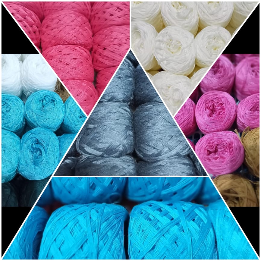 LJ CROCHET YARN | SPUN POLYESTER 10 CAKES + 1 FREE (tkt50,30&35) 100g ...