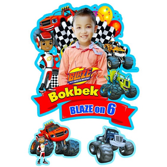 BLAZE and MONSTER Cake Topper ,Magnet, Activitybook, Name banner ...