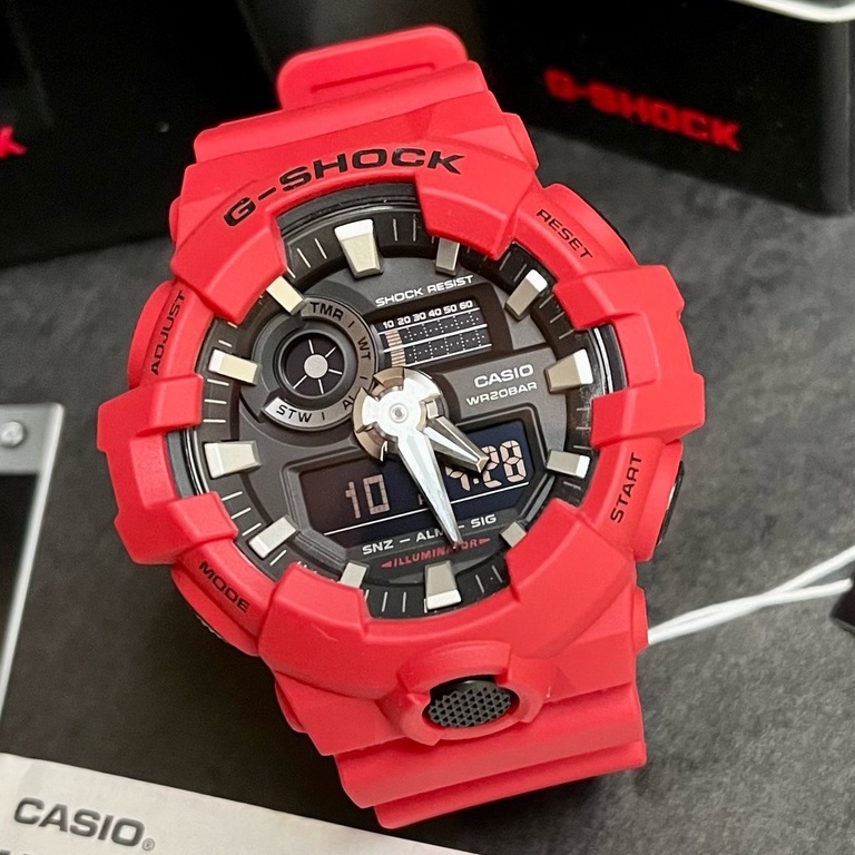 Casio G-Shock GA700-4A Front Button Anadigi Red Resin Watch for Men ...