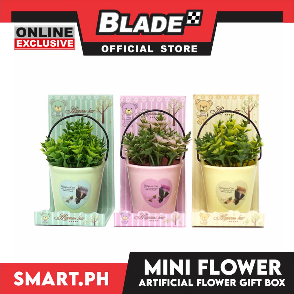 Gifts Mini Artificial Flower Plant with Pail, Happiness Bear 001A ...