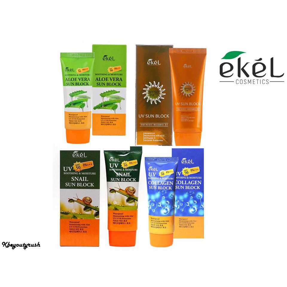 Ekel] Soothing & Moisture Sun Block SPF 50 PA +++ 70ml/Snail,Collagen ...