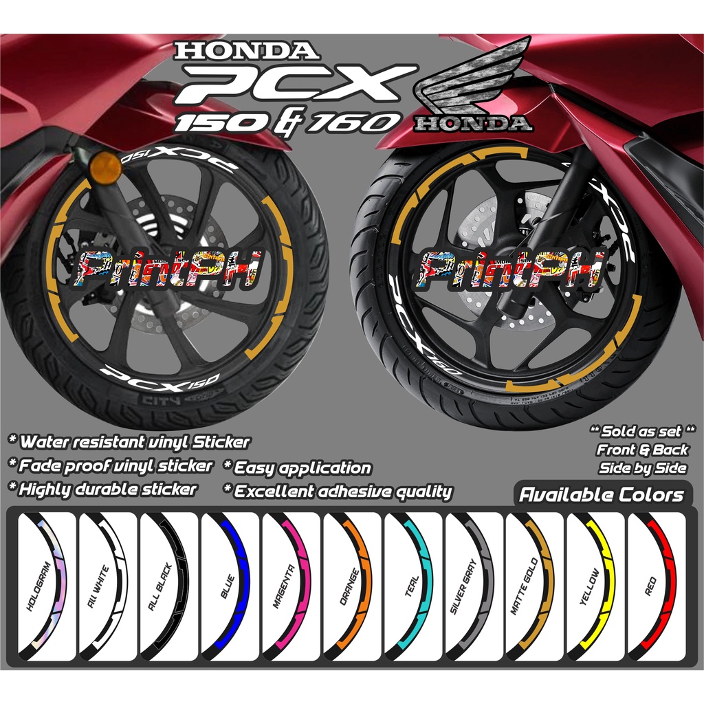 Honda Pcx 150&160 Mag Decals Sticker Front & Back Side by Side Complete ...