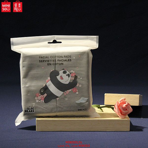 Miniso We Bare Bears Facial Cotton Pads Facial Cleaner | Shopee Philippines