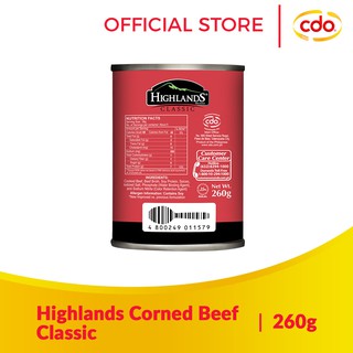 HIGHLANDS Classic Corned Beef 260g | Shopee Philippines
