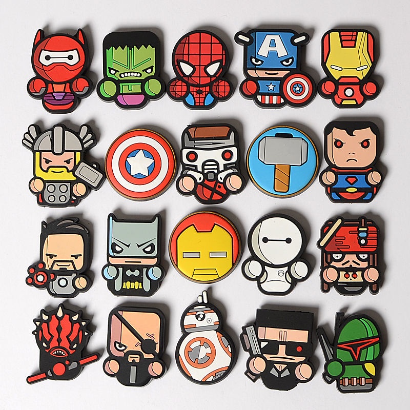 Set of PVC Cute Marvel Fridge Magnetic Sticker Famous Cartoon ...