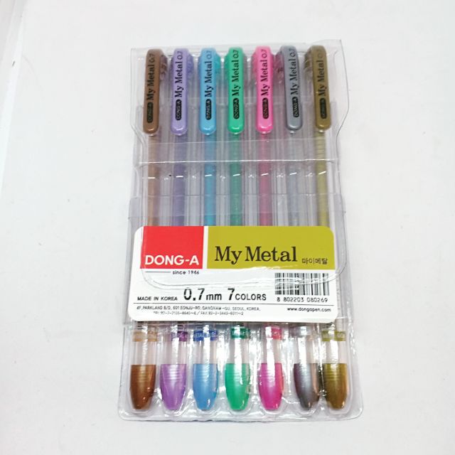 My Gel Dong-A My Metal Sign Pen Set 7 colors 0.7mm | Shopee Philippines