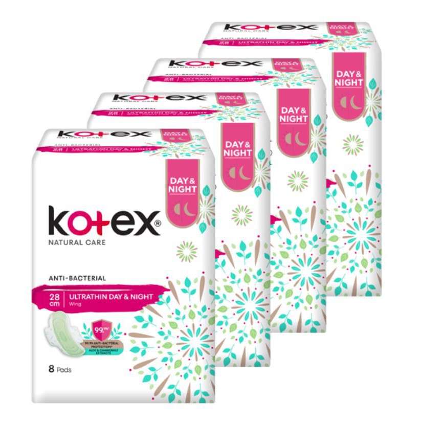 Kotex Natural Care Ultrathin Feminine Pads 28cm 4 Packs 32 Pads ...