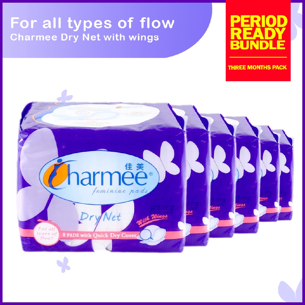 Charmee Period Ready Bundle Napkin For All Types of Flows Dry Net with ...
