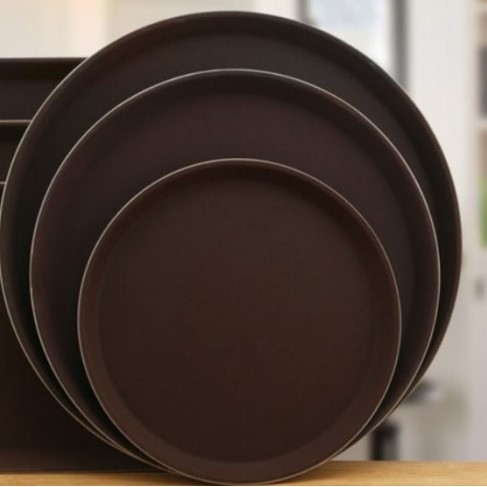 (local delivery)14"16"18" Rubberized Round Bar Tray/Serving Tray ...